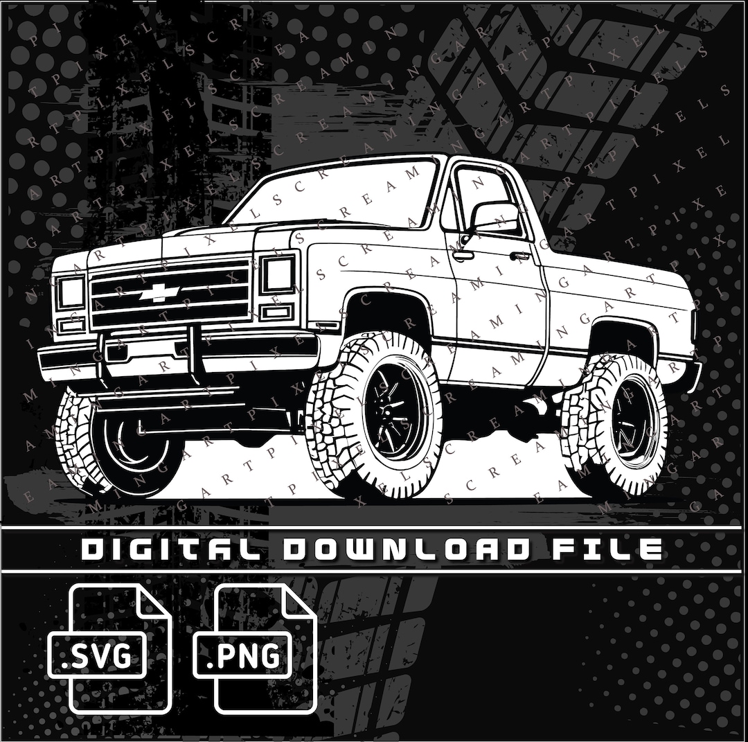 Chevy Squarebody K20 Custom Deluxe Digital File, PNG and SVG Files ...