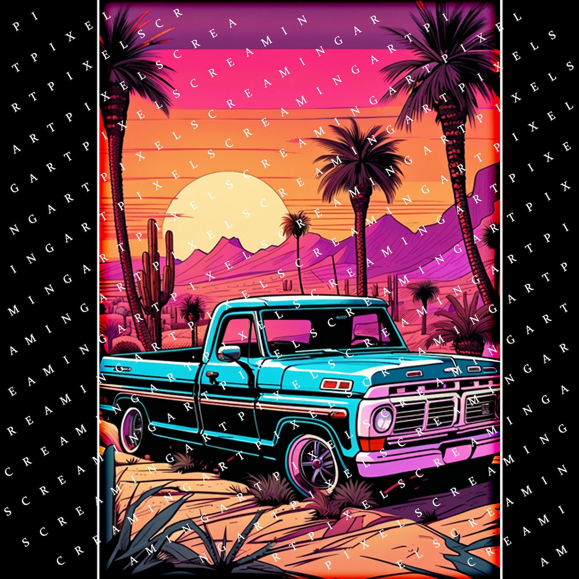 1971 Ford F100 Dentside Truck, Highboy, Bricknose 5 Pack, Desert Scene ...