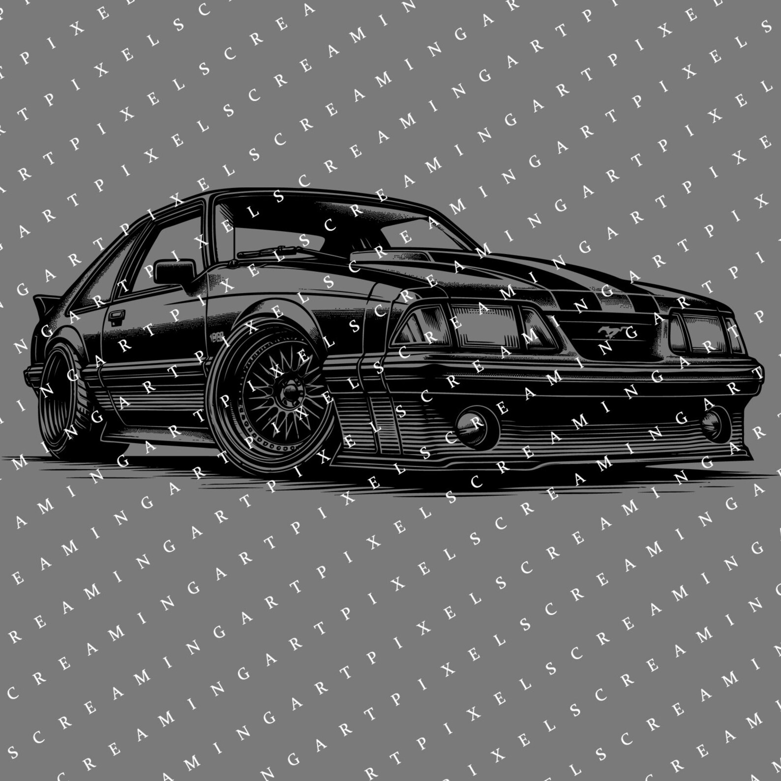 Ford Foxbody Mustang 5.0, Notchback Foxbody Digital File, PNG and SVG ...