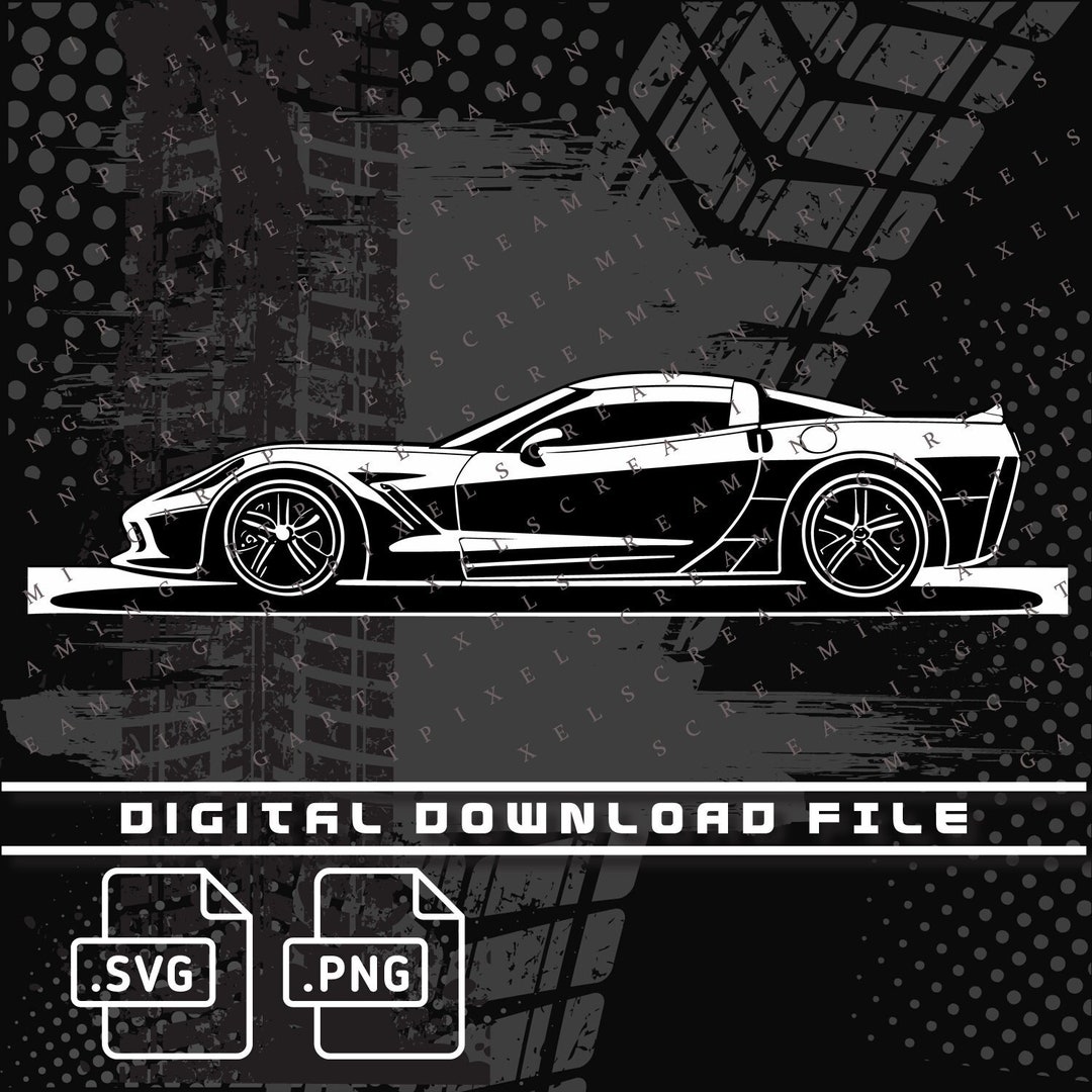 Chevy Corvette Silhouette Digital File, C5, C6 Silhouette, Chevy Racing ...