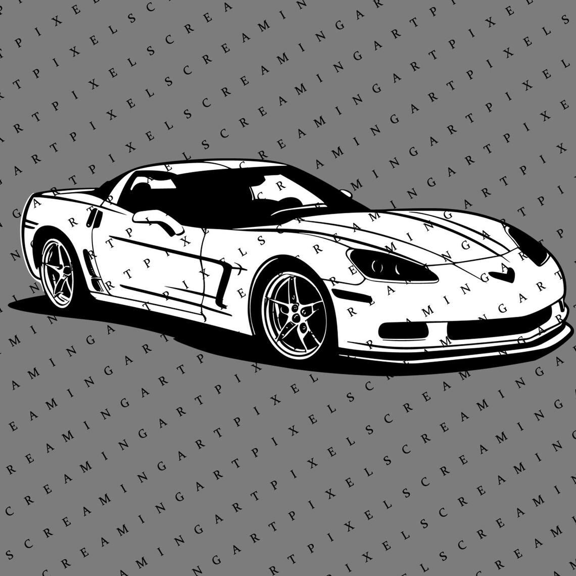Chevy Corvette Silhouette Digital File, C5, C6 Silhouette, Chevy Racing ...