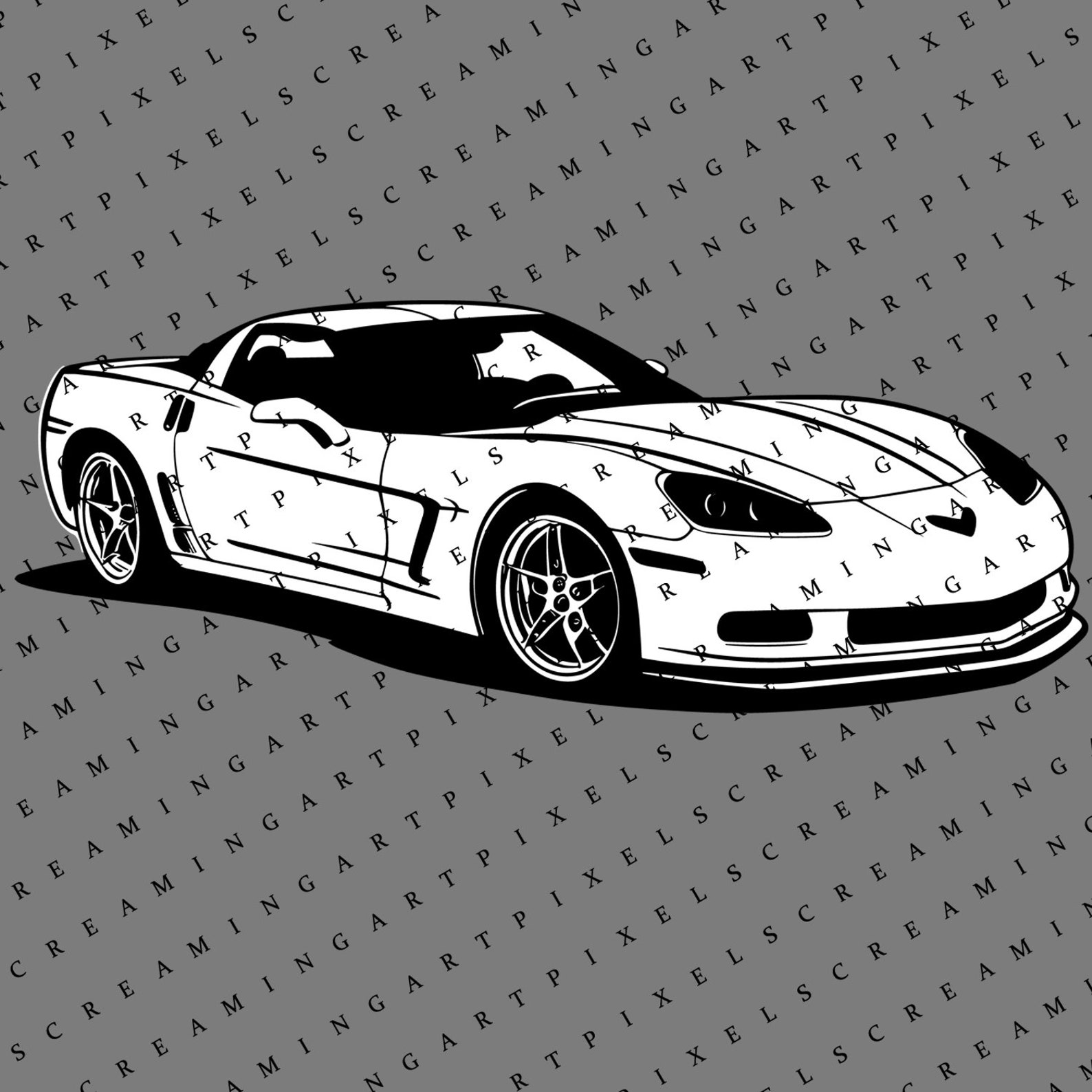 Chevy Corvette Silhouette Digital File, C5, C6 Silhouette, Chevy Racing ...