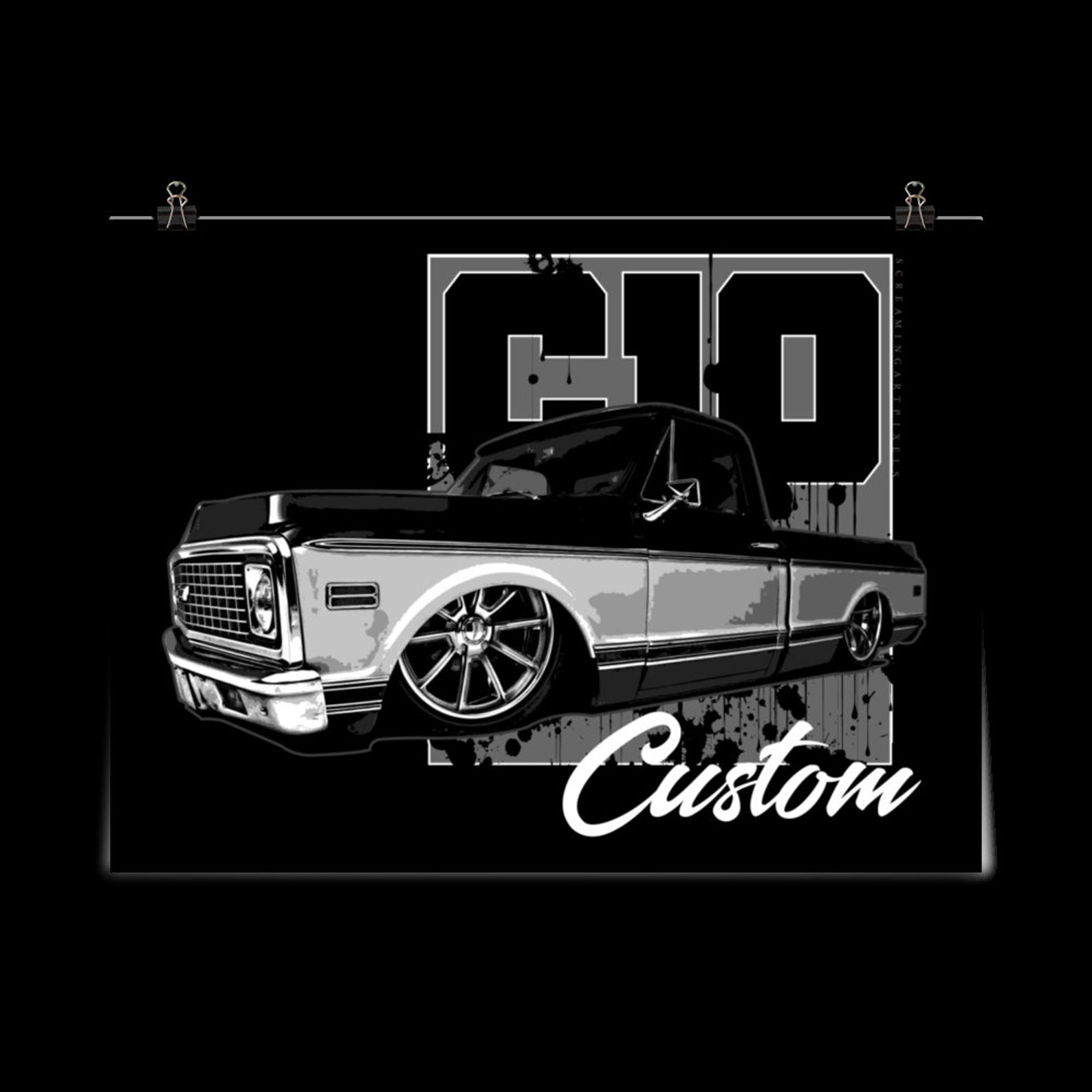 Chevy Custom C10 Truck Poster C10 Fine Art Print, Chevrolet Truck ...