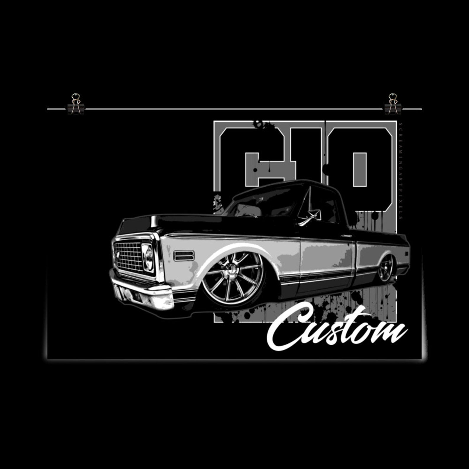 Chevy Custom C10 Truck Poster C10 Fine Art Print, Chevrolet Truck ...