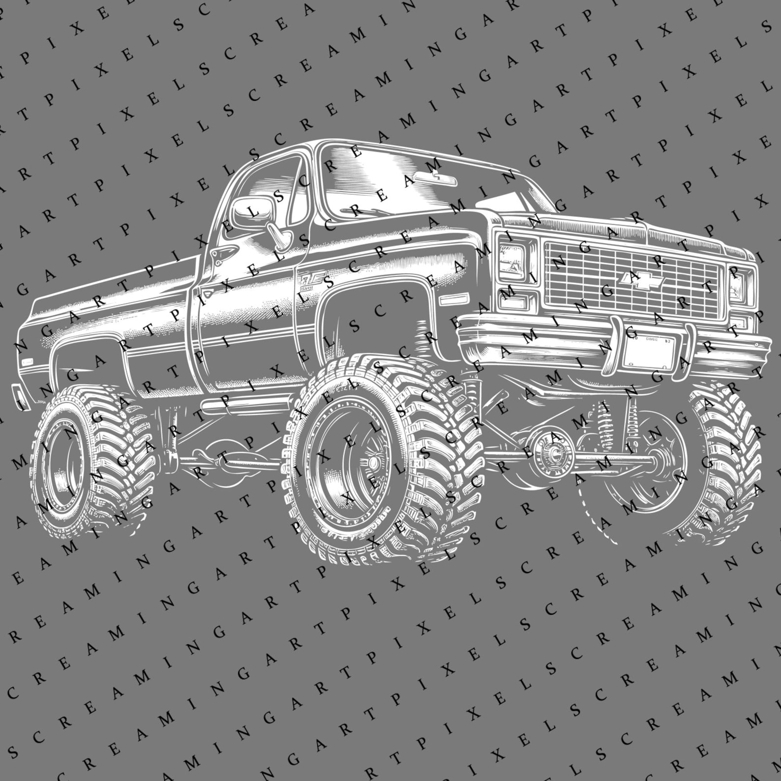 Chevy Squarebody K10 Custom Deluxe Digital File, PNG and SVG Files ...
