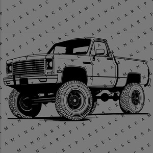 Chevy Squarebody K10 Custom Deluxe Digital File, PNG and SVG Files ...