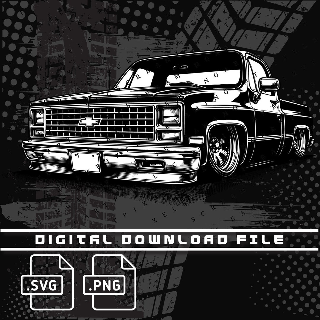 Chevy Squarebody Slammed C10 Digital File, PNG and SVG Files, Chevy C10 ...