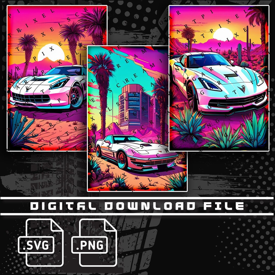 Chevy Corvette, C5, C6, Corvette Svg Png, Digital File 3 Pack, Desert ...