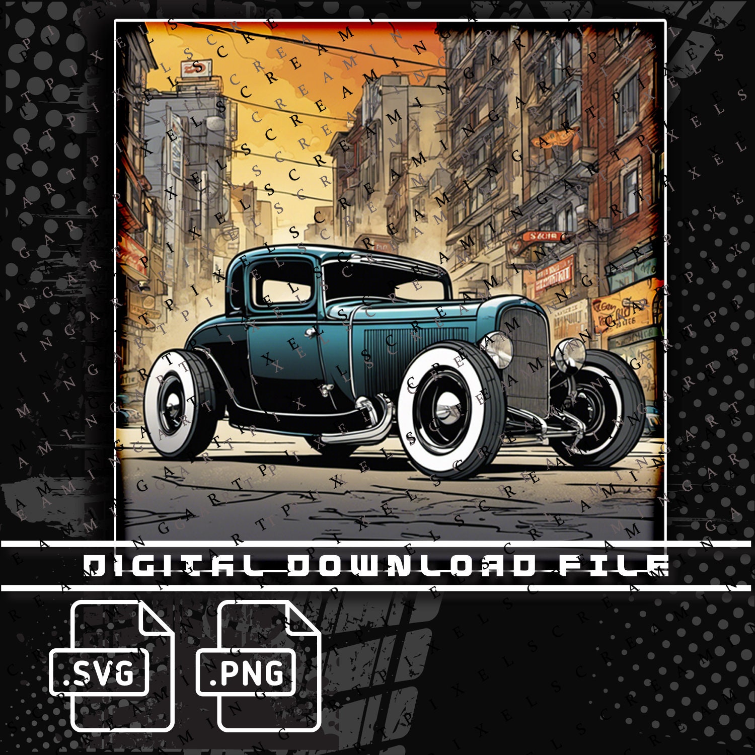 1932 Hot Rod Coupe, Rat Rod, Hot Rod PNG SVG 4 Pack, Old School Cool ...