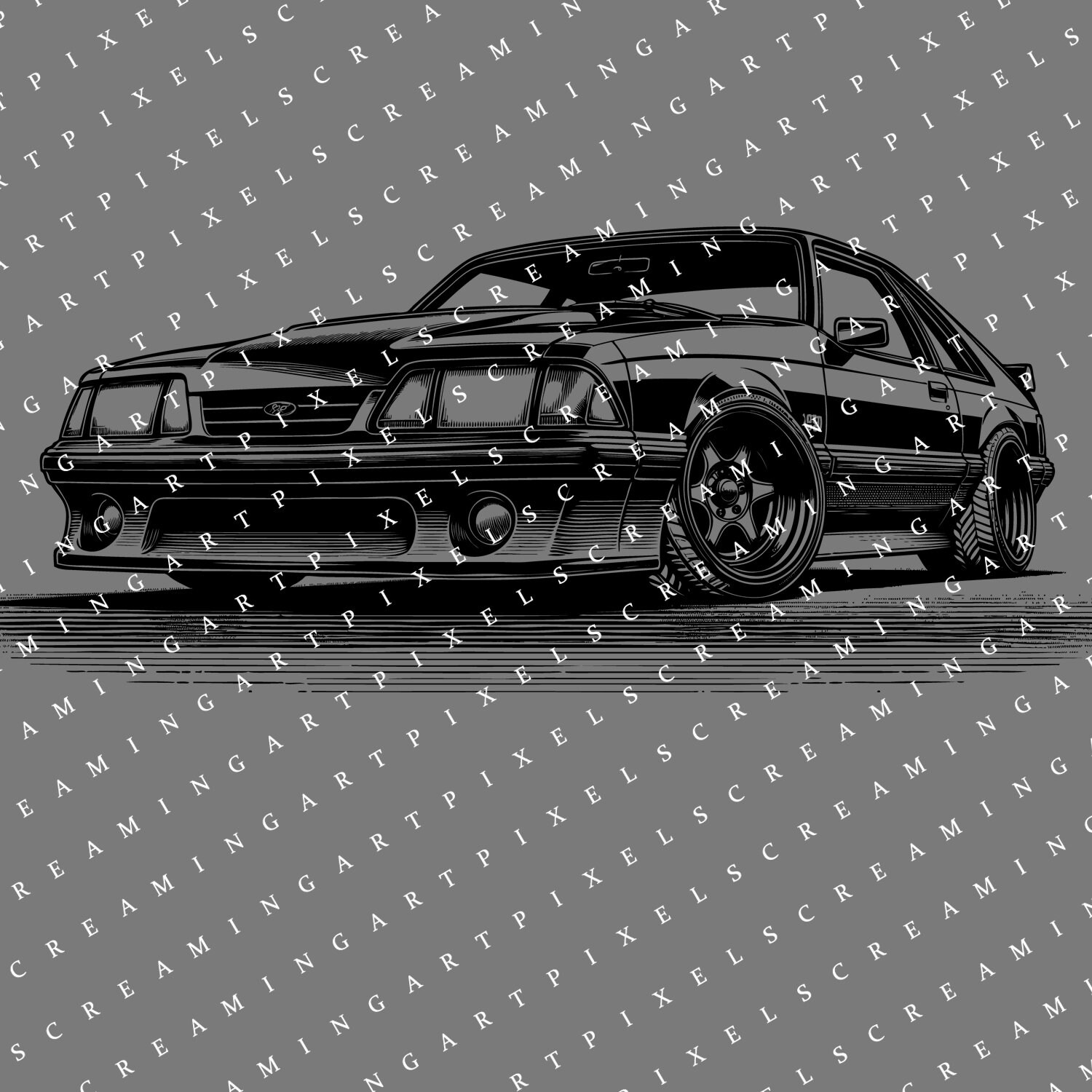 Ford Foxbody Mustang 5.0, Notchback Foxbody Digital File, PNG and SVG ...