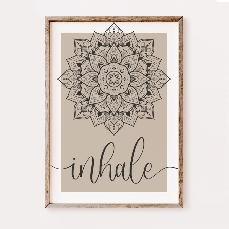Inhale and Exhale Mandala Prints - Set of 2 Yoga Prints, Yoga and ...