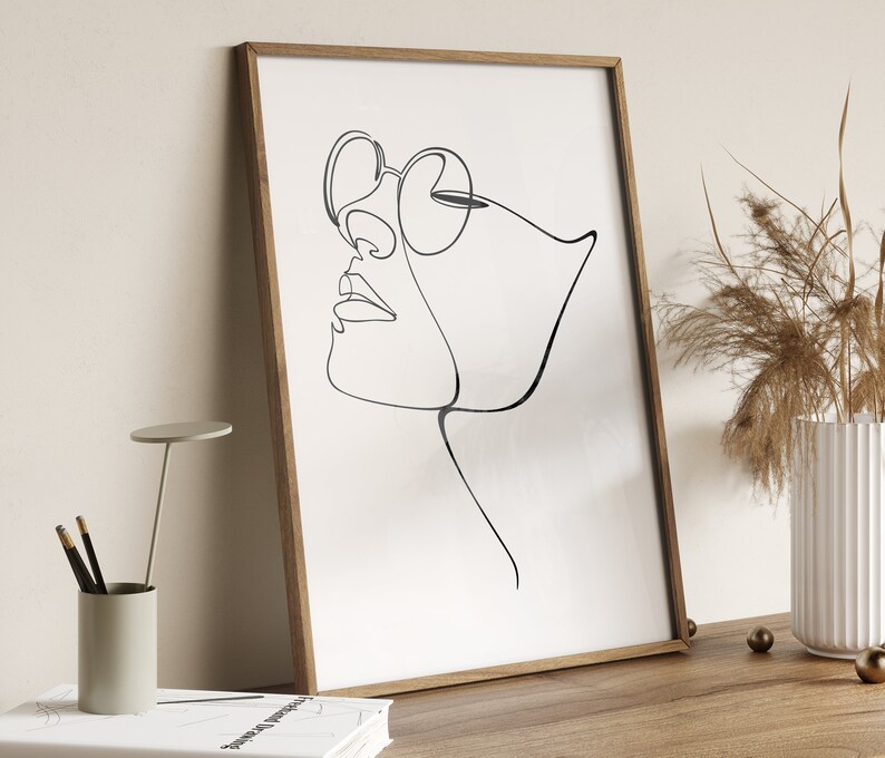 Abstract Woman Line Art, Face Line Art, Woman Line Art, Silhouette ...