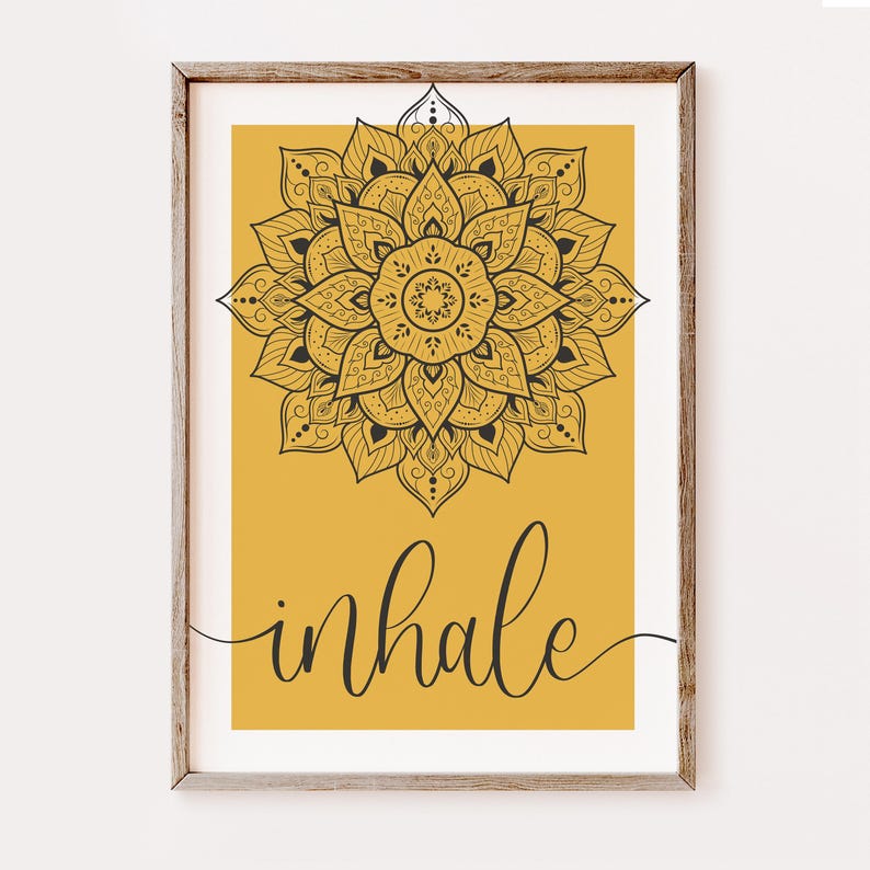 Inhale and Exhale Mandala Prints - Set of 2 Yoga Prints, Yoga and ...