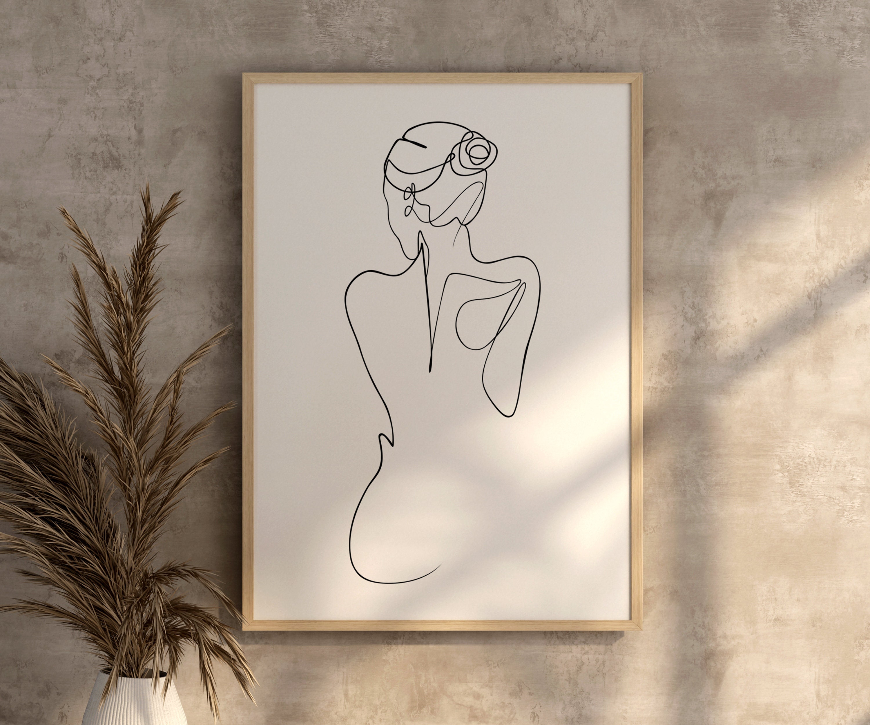 One Line Drawing Female Line Drawing Minimalist Wall Decor - Etsy