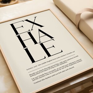 Set of 2 Inhale and Exhale Prints, Inhale Exhales Definition Prints ...