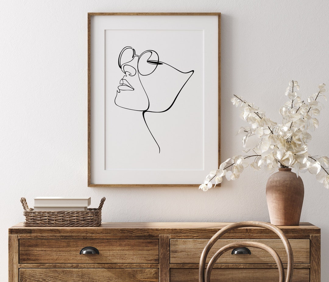 Abstract Woman Line Art, Face Line Art, Woman Line Art, Silhouette ...