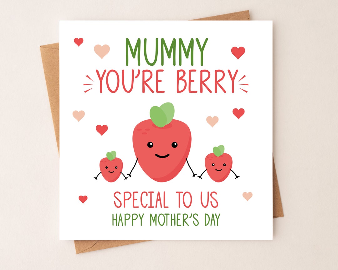 Mother's Day Card From Kids, Berry Special to Me, Funny Mother's Day ...
