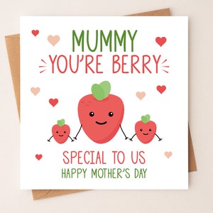 Mother's Day Card From Kids, Berry Special to Me, Funny Mother's Day ...