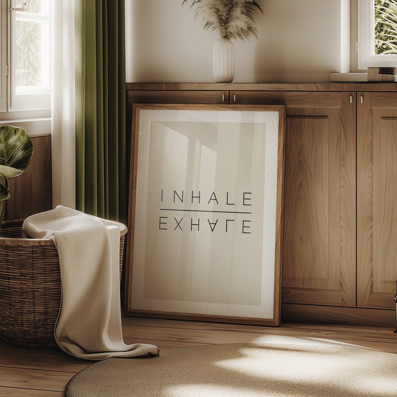Inhale Exhale Print, Breathe Art Print, Yoga Studio Wall Art - Etsy
