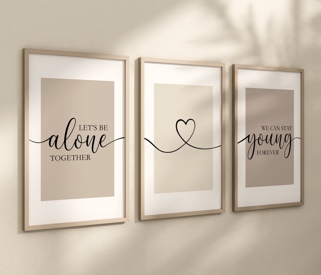 Beige Quote Wall Prints: Set of 3, Bedroom Living Room Decor - Etsy
