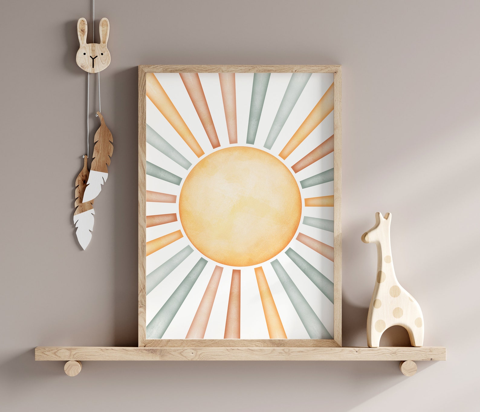 Boho Sun Nursery Wall Art Print, Set of 3 Prints, Boho Sunshine Nursery ...