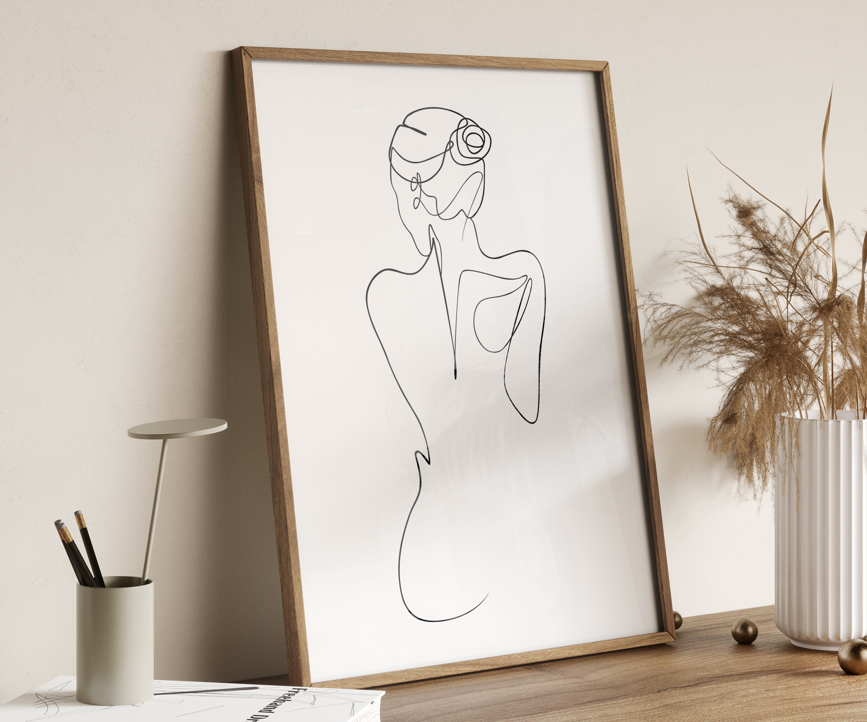 One Line Drawing Female Line Drawing Minimalist Wall Decor - Etsy