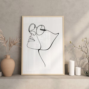 Abstract Woman Line Art, Face Line Art, Woman Line Art, Silhouette ...