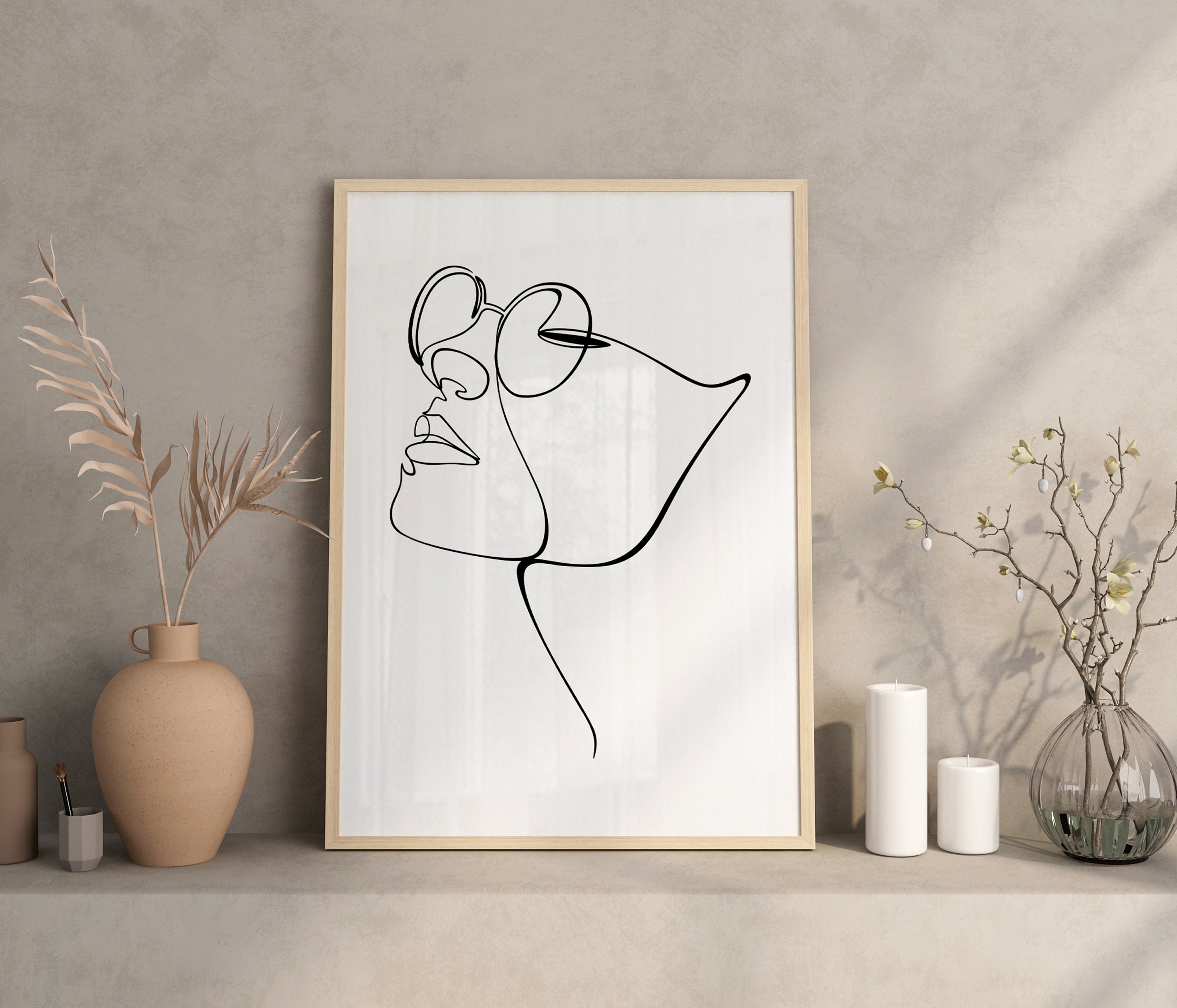 Abstract Woman Line Art, Face Line Art, Woman Line Art, Silhouette ...