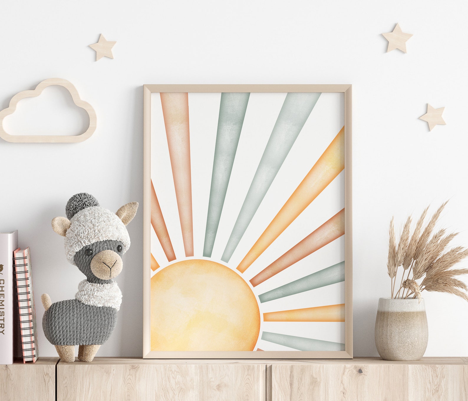 Boho Sun Nursery Wall Art Print, Set of 3 Prints, Boho Sunshine Nursery ...