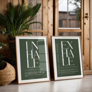 Set of 2 Inhale and Exhale Prints, Inhale Exhales Definition Prints ...