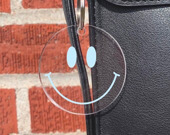 Smiley Face Keyring - Etsy