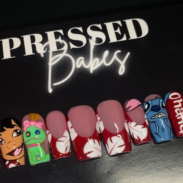 Lilo and Stitch Nails - Etsy