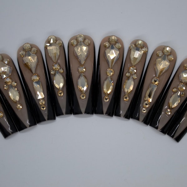 V Cut Press on Acrylic Nails - Etsy