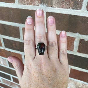 Coffin Ring | Coffim Shaped Ring | Coffin Jewelry | Red and Green ...