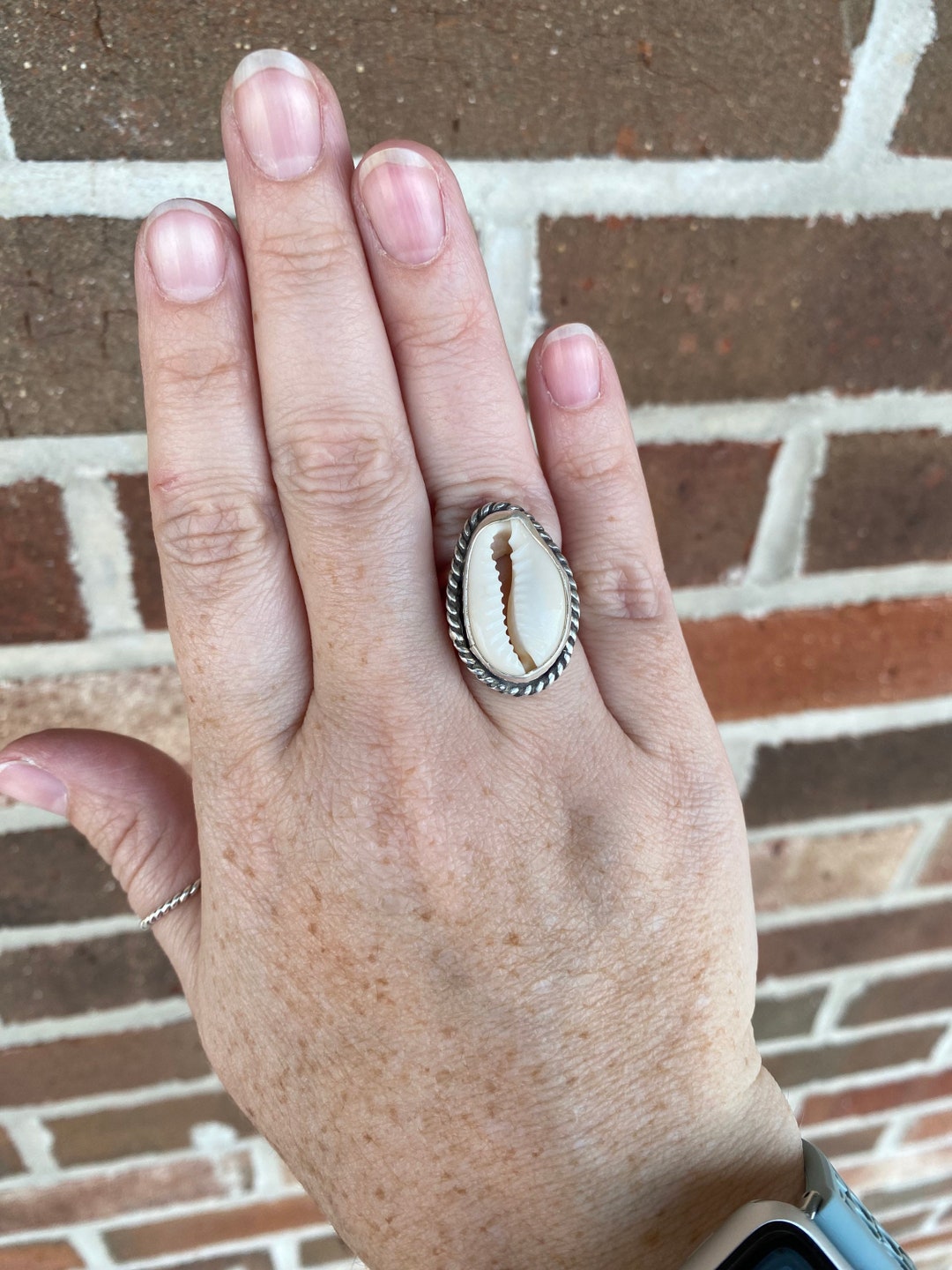 Shell Ring | Puka Shell Ring | Shell Sterling Silver Ring | Cowrie ...