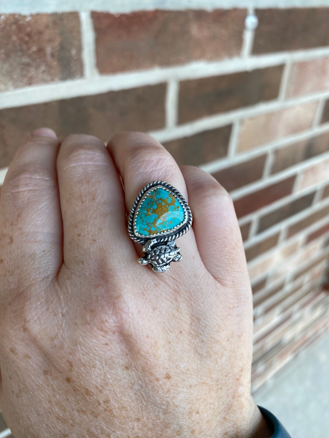 Turquoise and Turtle Ring | Turquoise Ring | Turtle Ring | Turquoise ...