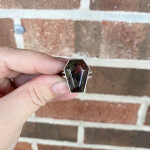 Coffin Ring | Coffim Shaped Ring | Coffin Jewelry | Red and Green ...