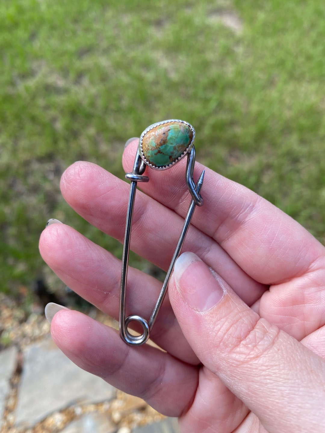 Turquoise Safety Pin Large Safety Pin Turquoise Large Safety Pin ...