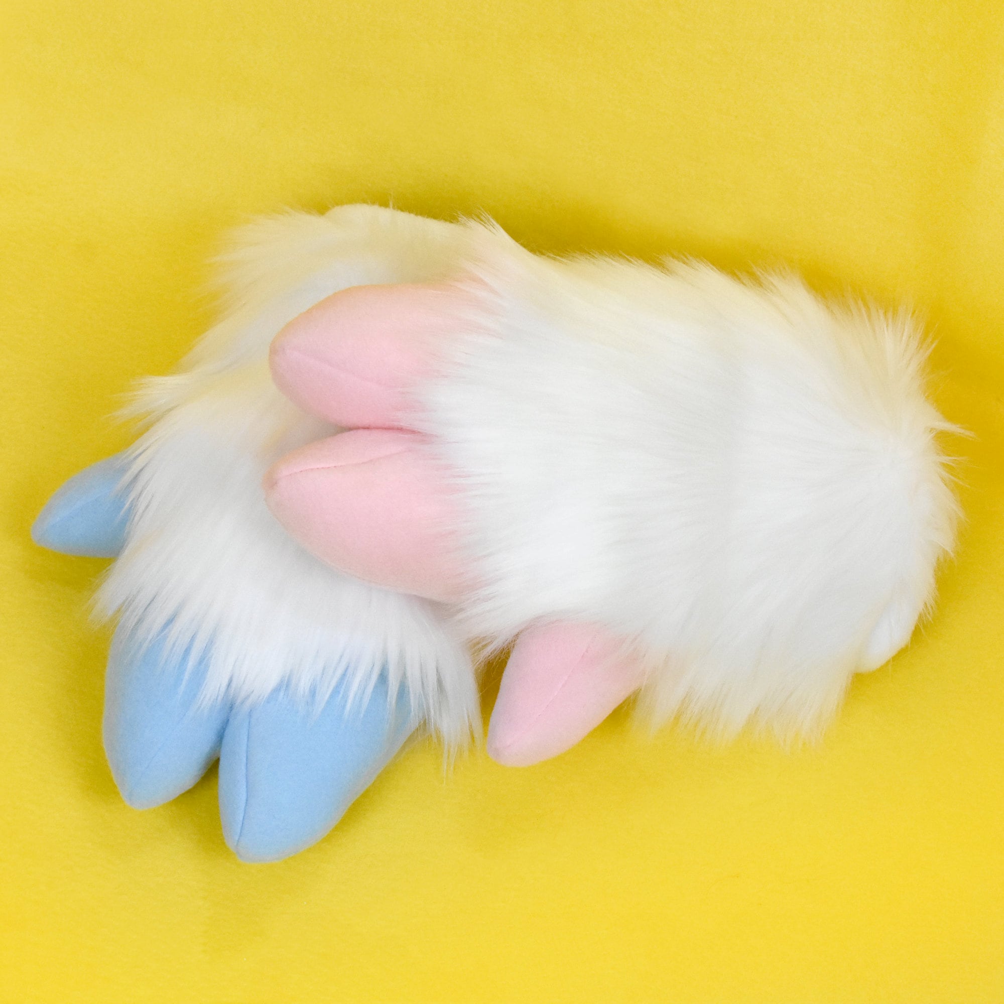 Furry Plush Hooves Fursuit Hand Paws - Trans Pride Pastel Blue, Pink ...