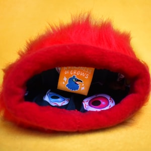 Bright Red Furry Plush Fursuit Hand Paws - Red Luxury Fur With White ...