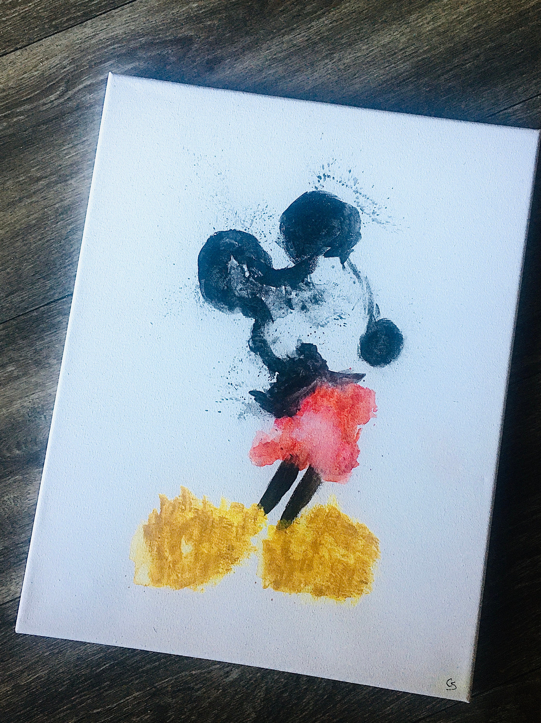 Abstract Mickey Mouse (watercolor Painting) - Etsy