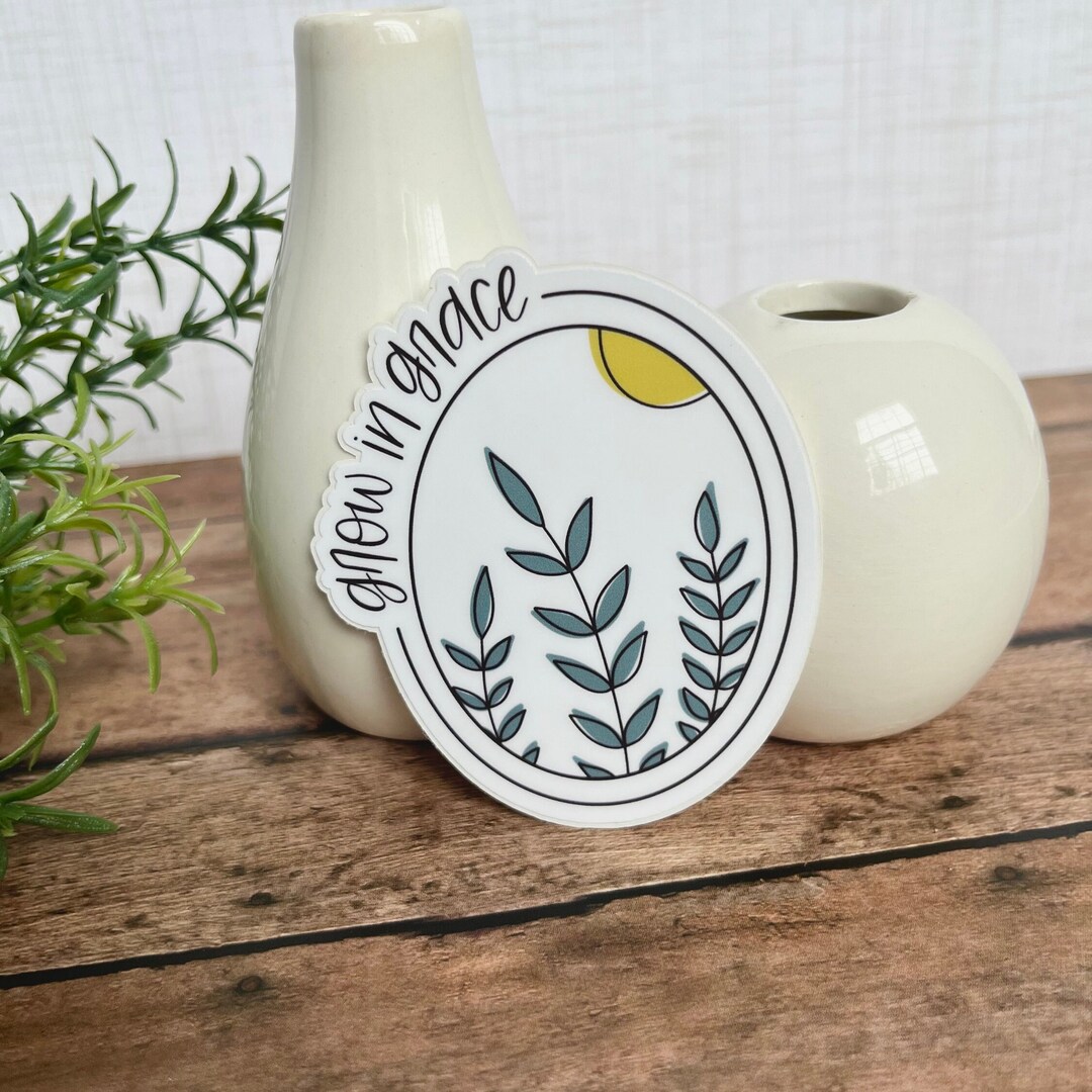 Grow in Grace Sticker/ Bible Verse Sticker/ Die Cut Sticker/ Laptop ...