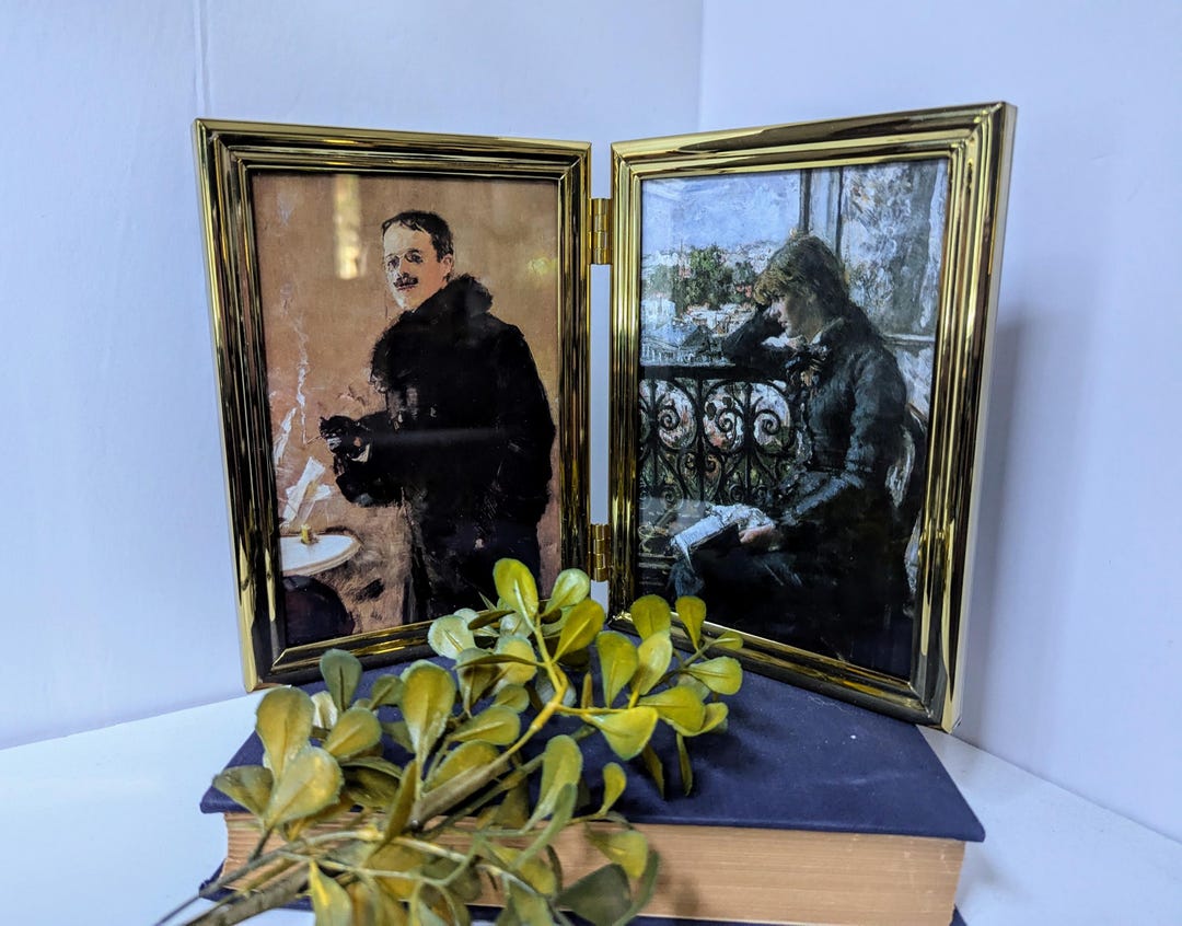 Vintage Bi-fold Double Simple Gold 4 X 6 Photo Frames - Etsy