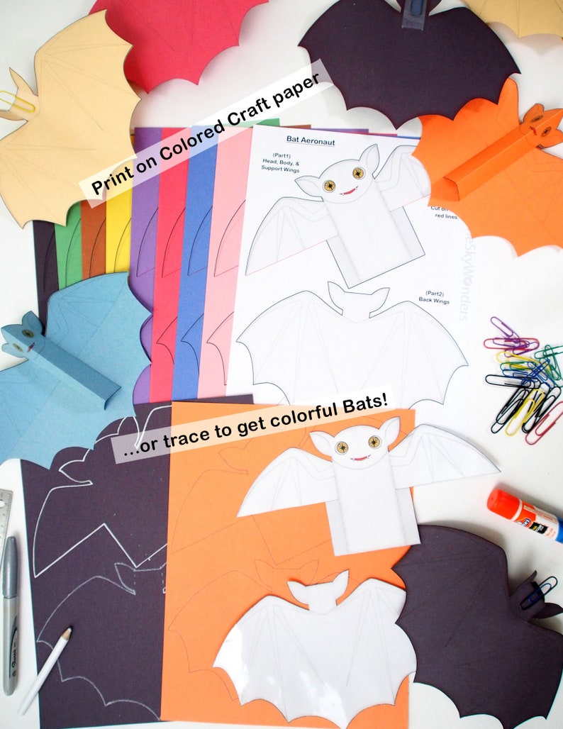 Flying Bat Papercraft: DIY Halloween Decoration (PDF Pattern) - Etsy