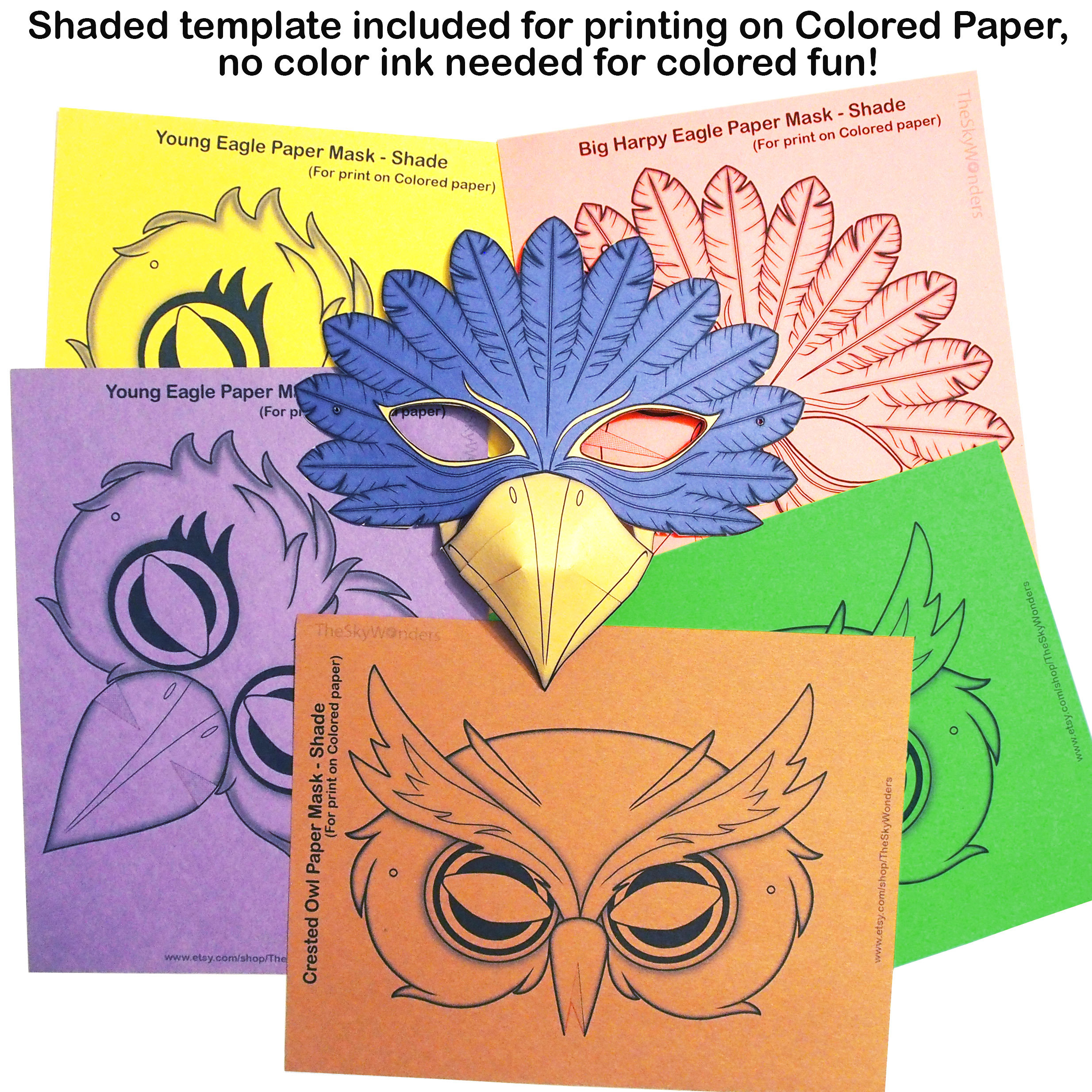 DIY Masks for Kids & Teens, 3 Unique Bird Masks, Printable- Very Easy ...