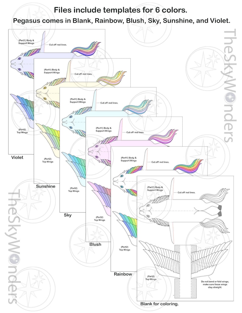DIY Papercraft Pegasus: Flying Horse Project (PDF Download) - Etsy