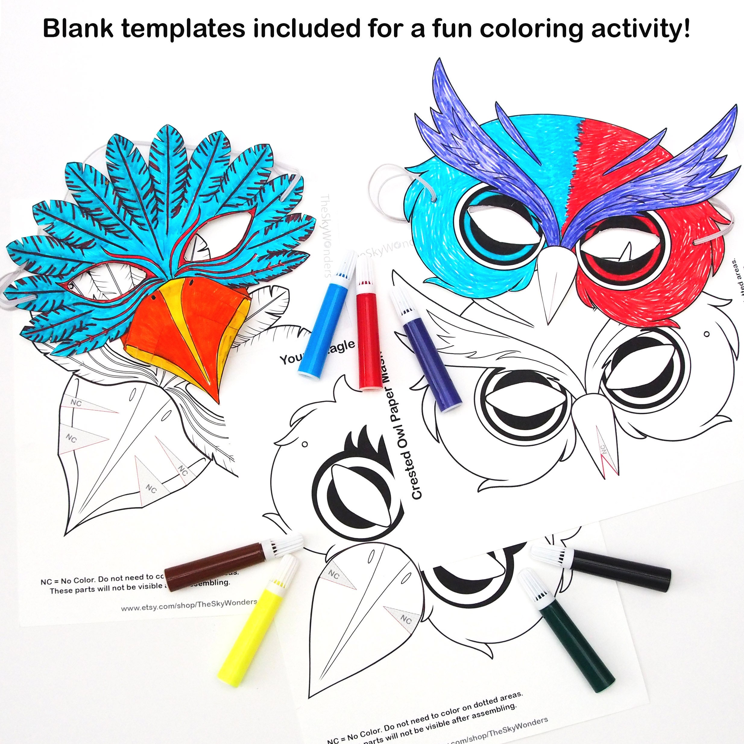 DIY Masks for Kids & Teens, 3 Unique Bird Masks, Printable- Very Easy ...