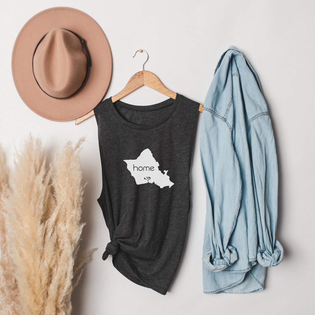 Oahu Island is Home Muscle Tank, Hawaii Tank, Aloha Tank, Womens Tank ...