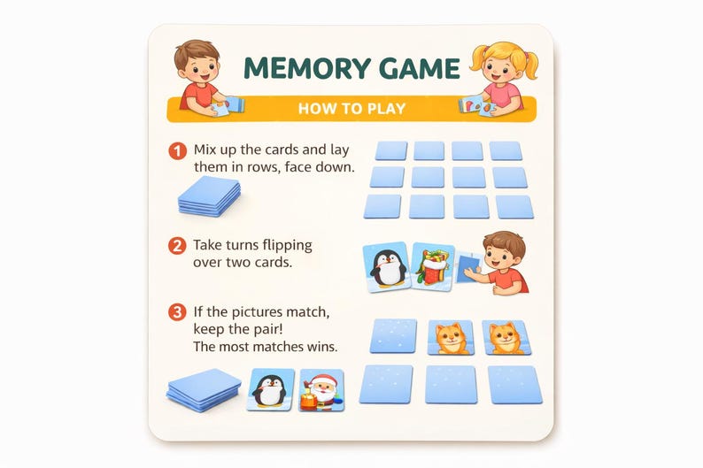 Printable Memory Game/ Print and Play Activity for Kids - Etsy