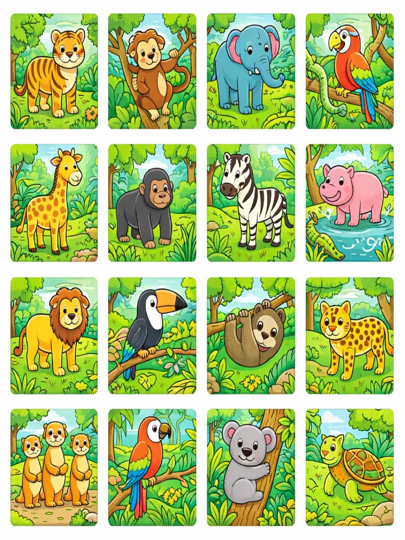 Safari Printable Memory Game/ Print and Play Activity for Kids - Etsy